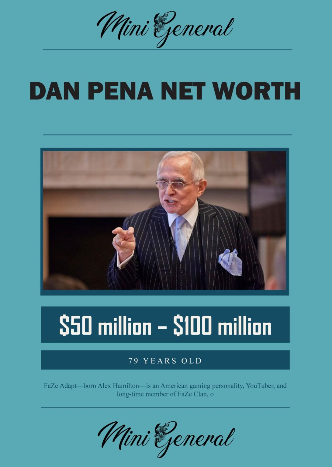 Dan Pena Net Worth: Height, Wife, Age - Mini General